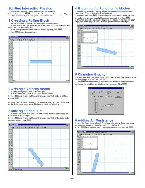 Starting Interactive Physics 1 Creating a Falling Block 2 Adding a ...