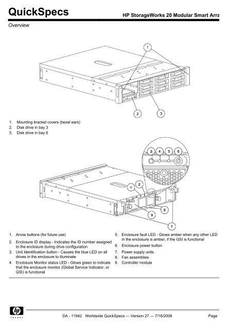 HP StorageWorks 20 Modular Smart Array