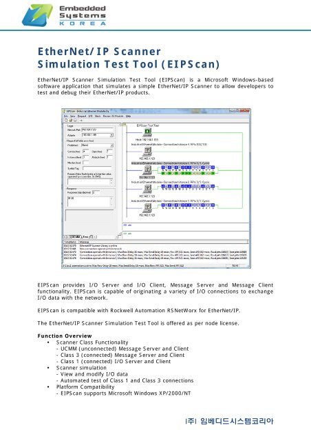 EtherNet/IP Scanner Simulation Test Tool (EIPScan)