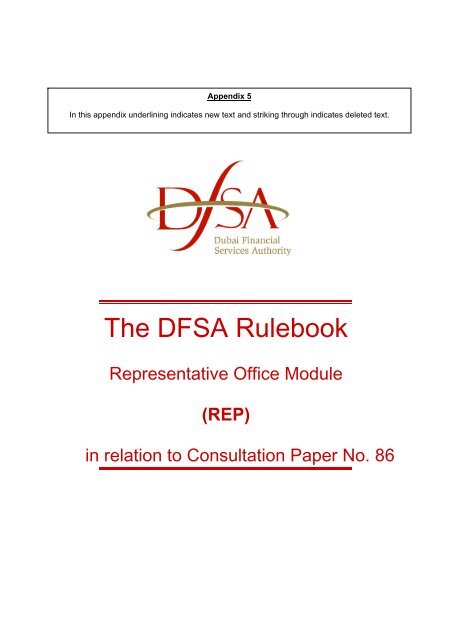 Appendix 5 - DFSA Rulebook