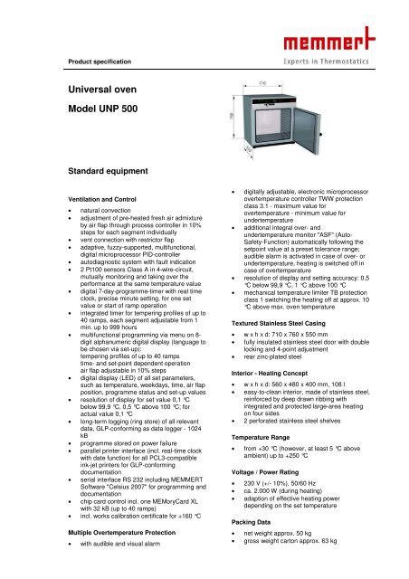 Universal oven Model UNP 500