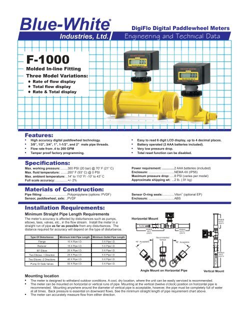 Tech. Data Sheet, IPS / US - Blue-White Industries