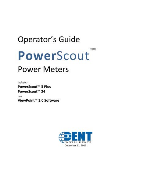 PowerScout/ViewPoint Manual PDF - DENT Instruments