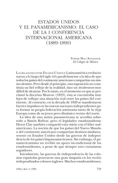 estados unidos y el panamericanismo - México Diplomático