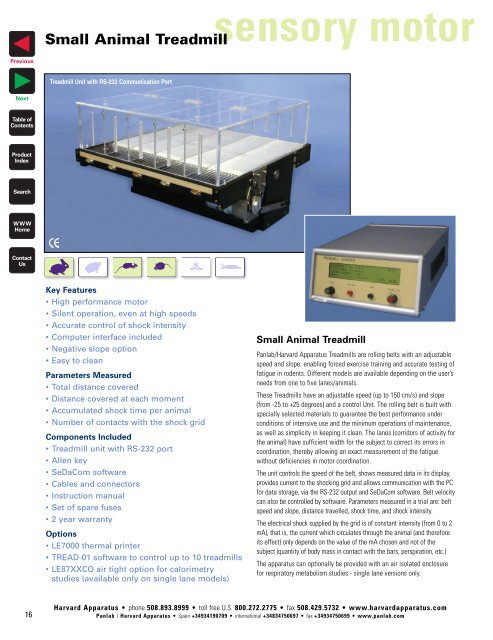 sensory motor Small Animal Treadmill - Harvard Apparatus