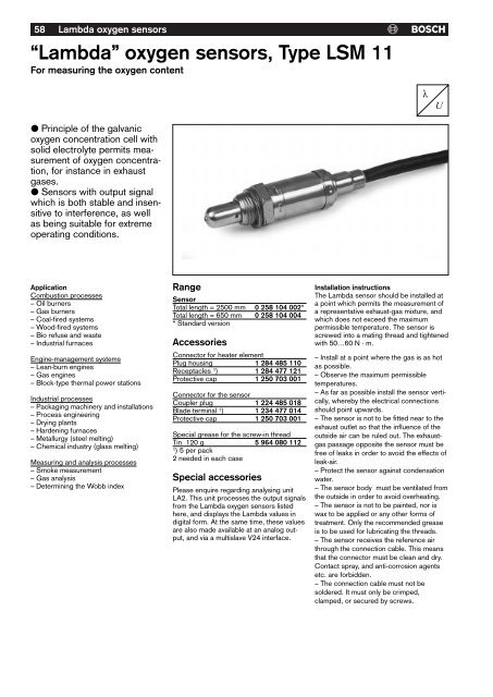 Lambda oxygen sensor - Educypedia