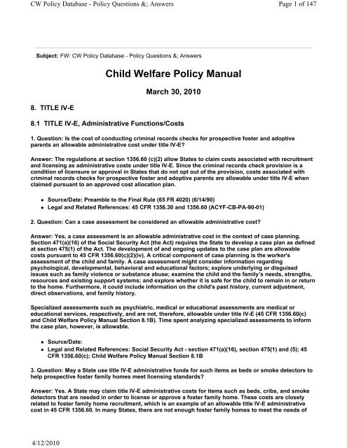 Welfare Check Example