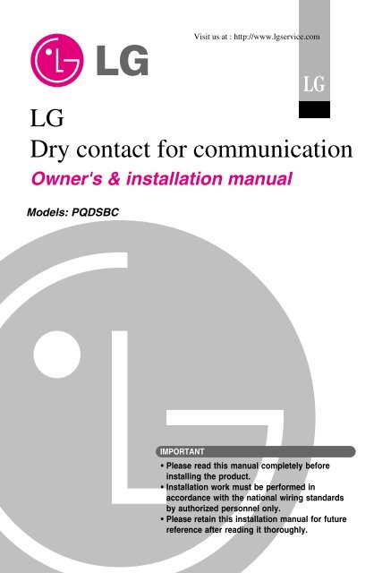 LG Dry contact for communication