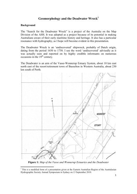 Geomorphology and the Deadwater Wreck - Rupert Gerritsen ...