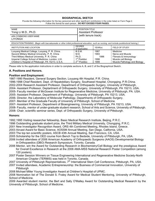 Yong Li M.D., Ph.D. Assistant Professor (with tenure track) A ...