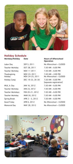 Holiday Schedule - YMCA of Greater Charlotte