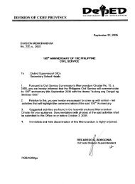 DIVISION OF CEBU PROVINCE - DepEd Cebu Province