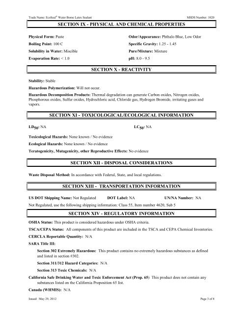 Knauf Insulation Msds Sheets DKB, Inc. Safety Data Sheets