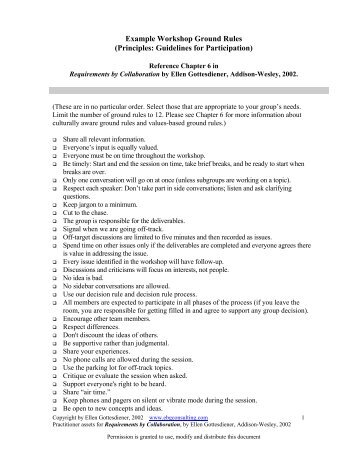 Ways to Elicit Workshop Ground Rules - EBG Consulting