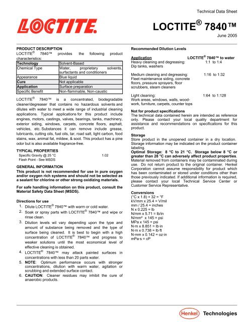 LOCTITE 7840™ - Akcesoria CNC