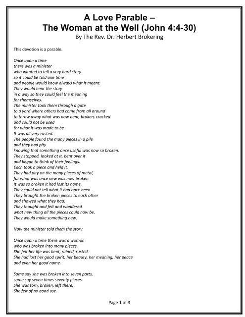 A Love Parable - Wheat Ridge Ministries