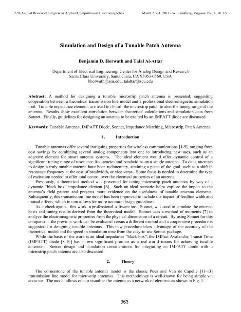 Simulation and Design of a Tunable Patch Antenna - Sonnet Software