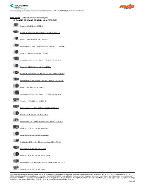 mdp motor - Motorisation multi-technologies LA ... - TraceParts