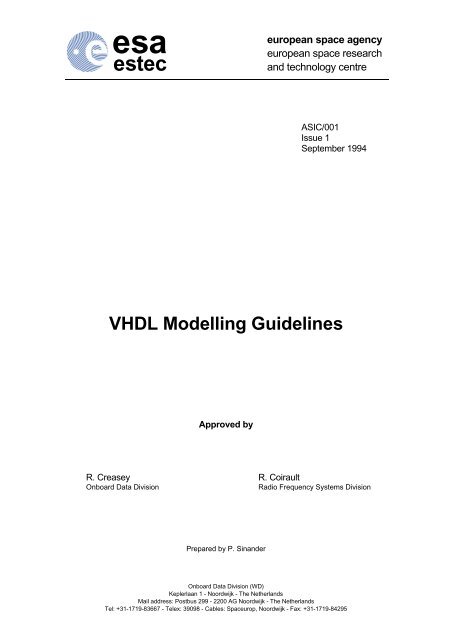 Vhdl Modelling Guidelines Esa