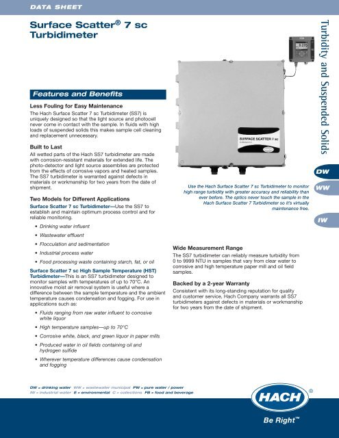 Surface ScatterÂ® 7 sc Turbidimeter - Hach