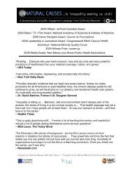 In Sickness and In Wealth - Transcript - Unnatural Causes