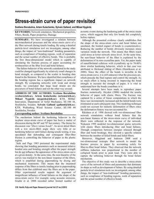 Stress-strain curve of paper revisited - Innventia.com