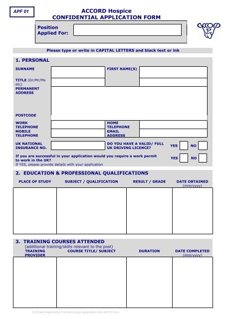 Nursing application form-APF01(2).pdf - Accord Hospice