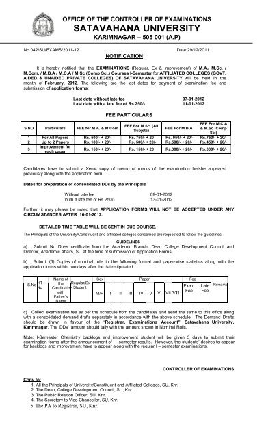 SATAVAHANA UNIVERSITY - Manabadi.com