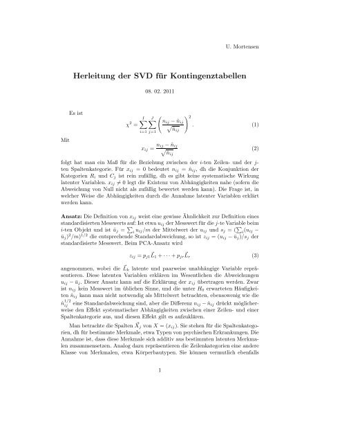 Herleitung der SVD fÃ¼r Kontingenztabellen - Mortensen