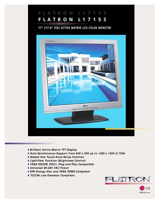 FLATRON L1715S FLATRON L1715S - Monitor Galaxy