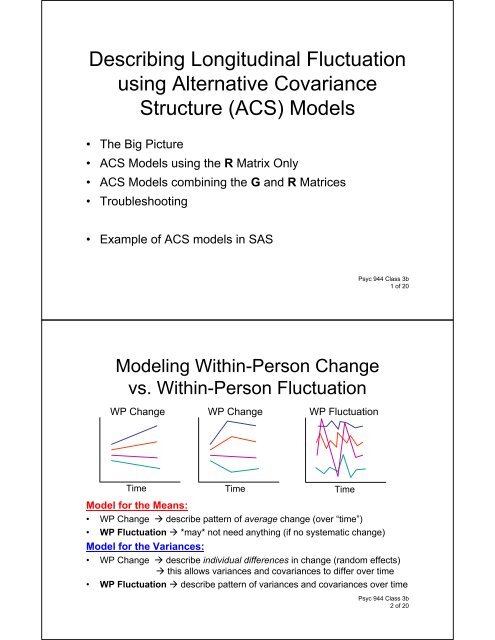 Alternative Covariance Structure