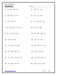 Worksheet # 1: Write the Expression or Equation ... - Math About