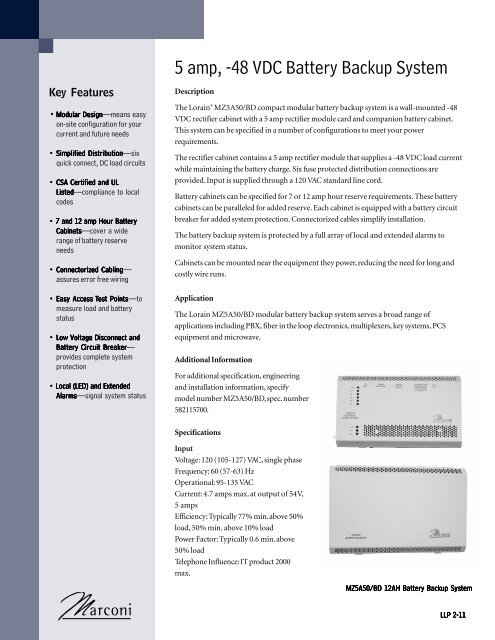5 amp, -48 VDC Battery Backup System - VoxTechnologies