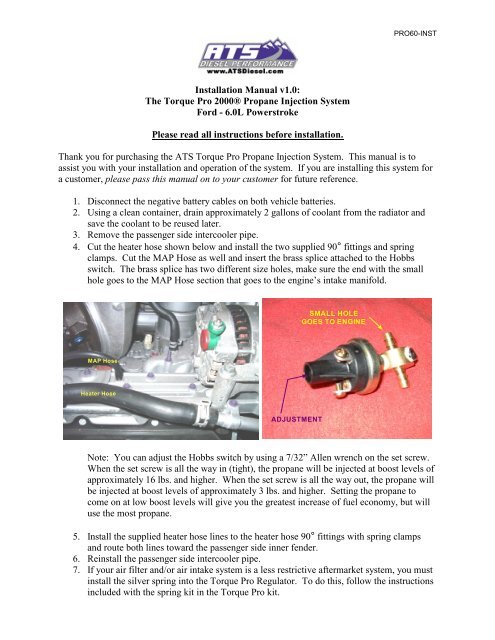 The Torque Pro 2000Ã‚Â® Propane - ATS Diesel Performance