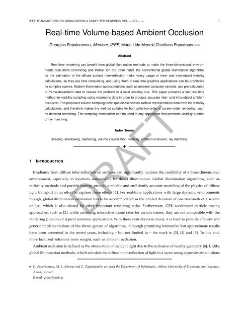 Real-time Volume-based Ambient Occlusion - Computer Graphics ...