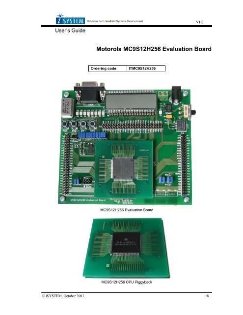 Freescale MC9S12H256 Target Board - iSYSTEM