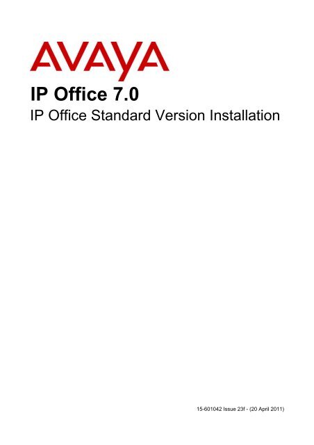 IP Office Standard Version Installation - Digitcom