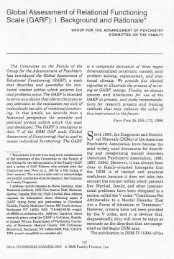 Global Assessment of Functioning (GAF) Scale