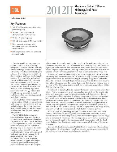 2012H - JBL Professional