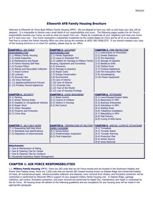 Ellsworth AFB Family Housing Brochure - Ellsworth Air Force Base