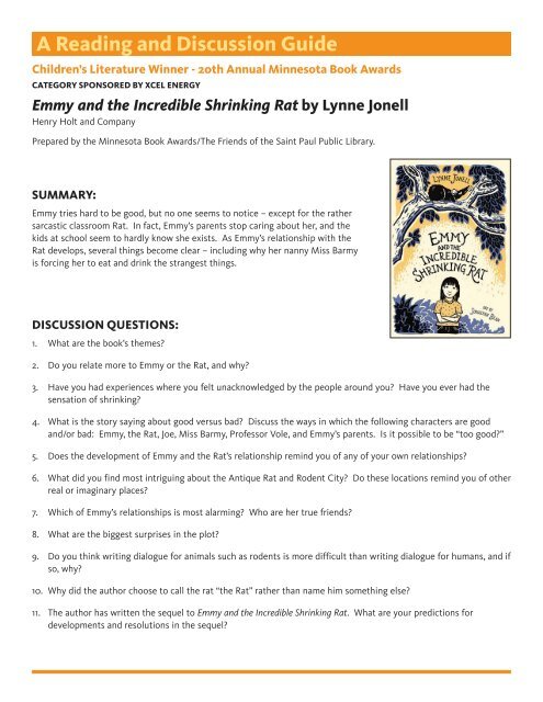 Emmy and the Incredible Shrinking Rat - The Friends of the Saint ...