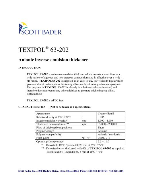 Data Sheet Texipol 63-202 (North America) - Scott Bader