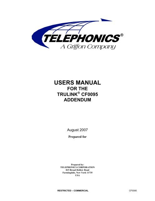 USERS MANUAL - Telephonics Corporation