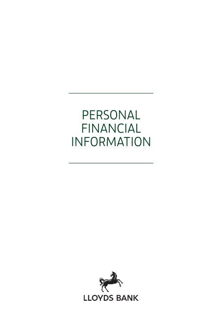 PERSONAL FINANCIAL INFORMATION