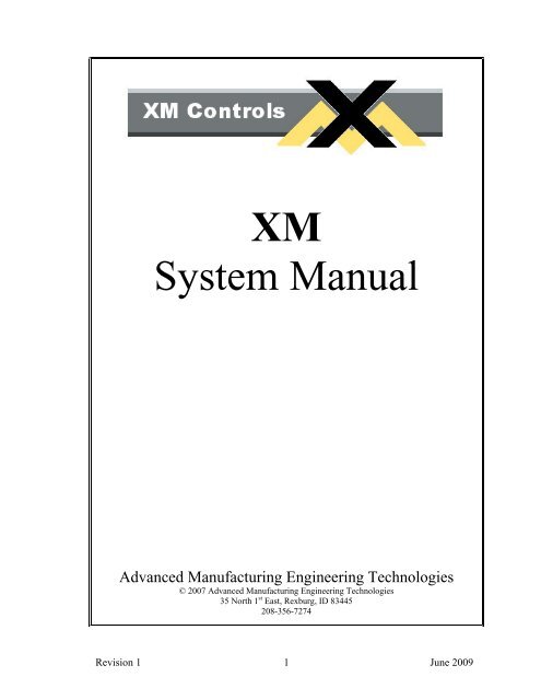 XM System Manual Rev 1 - Automated Welding Systems