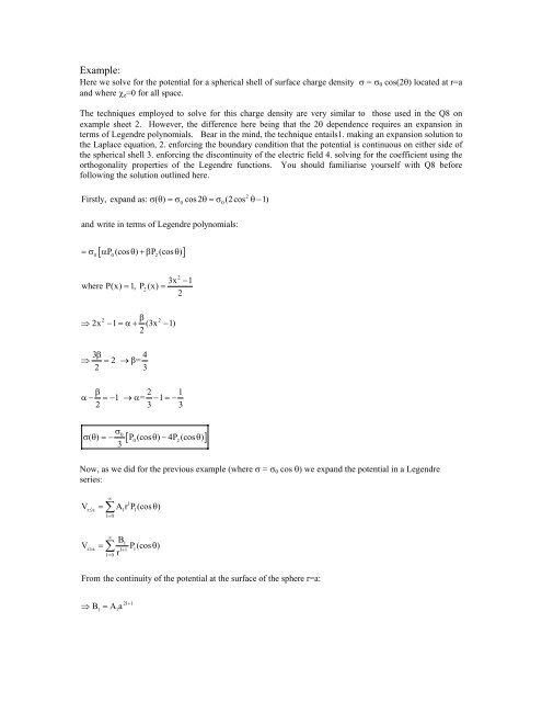 Solve For The Potential For A Spherical Shell Of Surface Charge Density