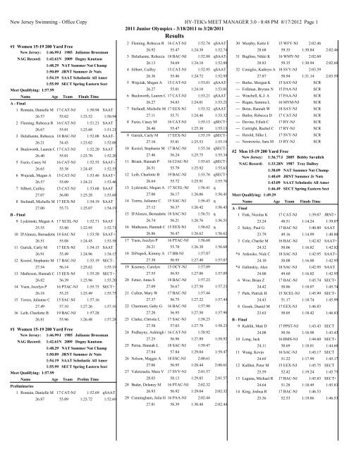 BAC - NJ Jr. Olympic Championships - New Jersey Swimming
