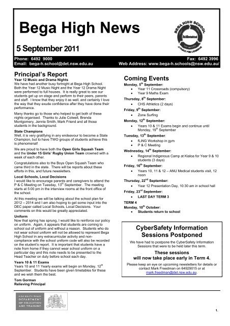 Bega High News - Bega High School