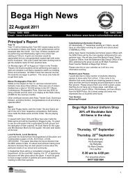 Bega High News - Bega High School