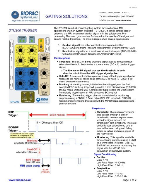 DTU200 Overview - Biopac